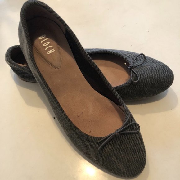 Bloch | Shoes | Vintage Bloch Grey Denim Ballet Flats | Poshmark